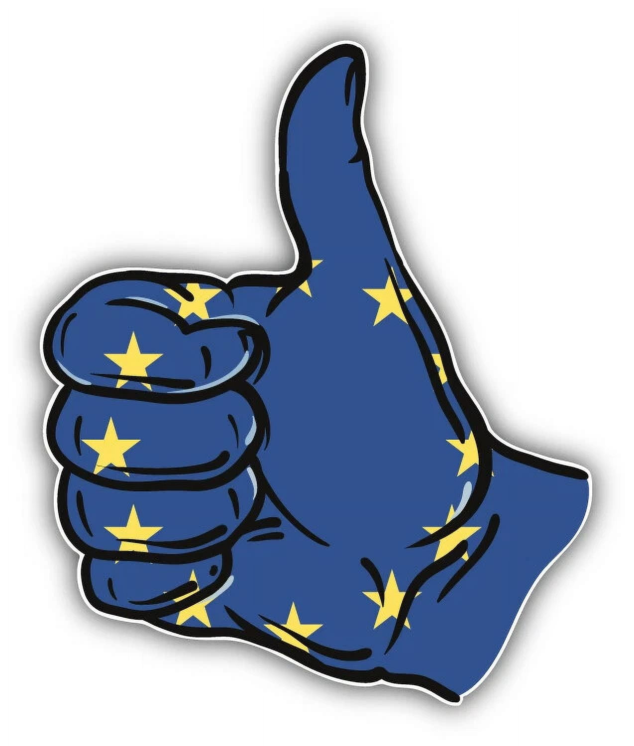 DOPASTICKER Europian Union World Flag Hand Thumb Up Car Bumper Sticker ...
