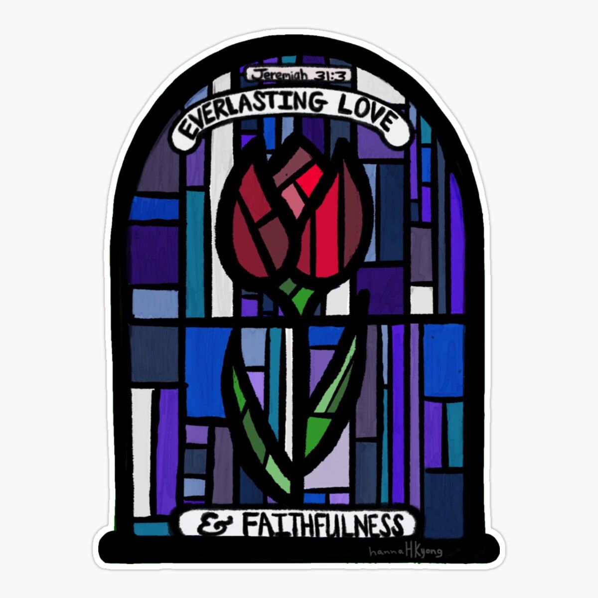 DOPASTICKER Everlasting Love & Faithfulness: Jeremiah 31:3 Sticker ...