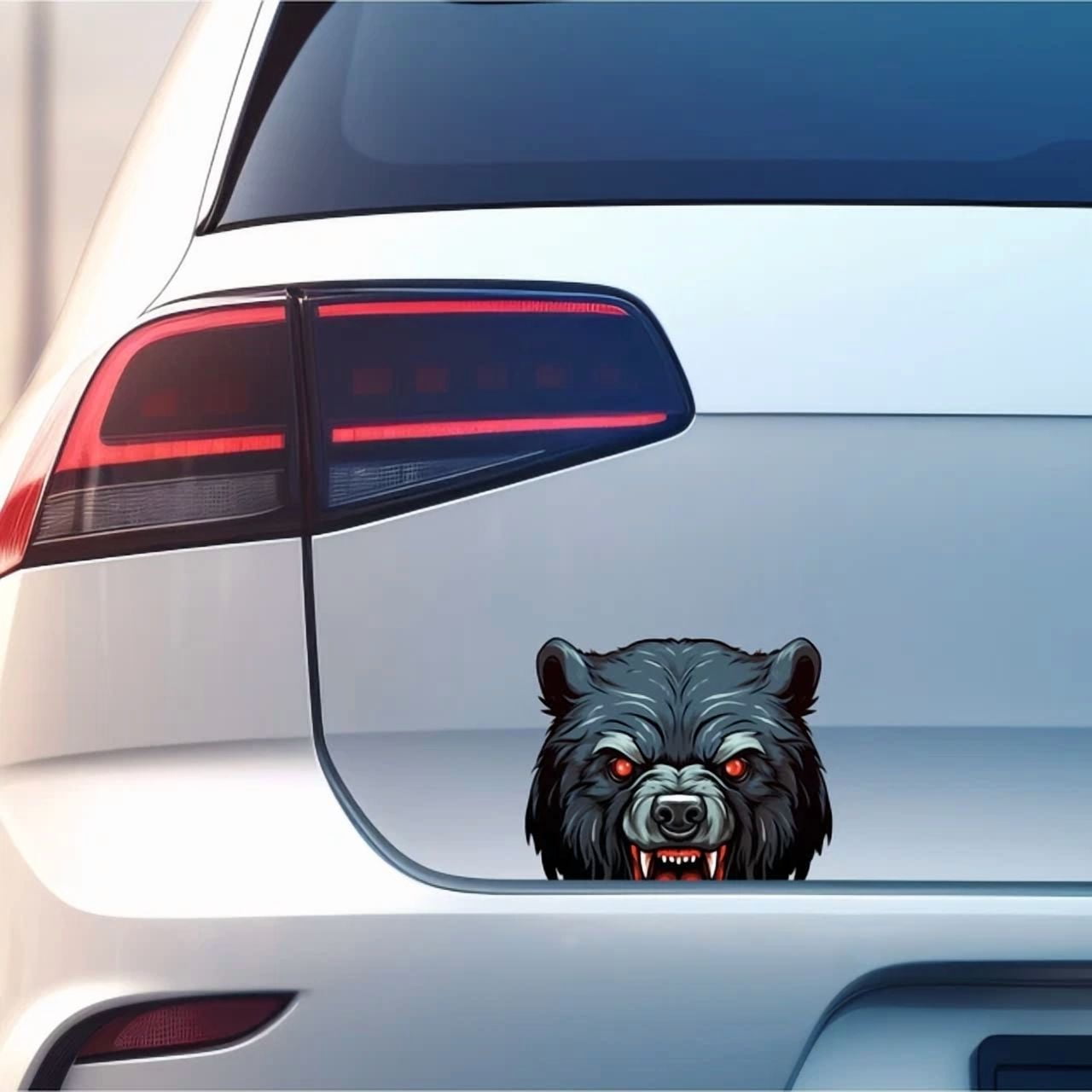 DOPASTICKER Evil Angry Black Bear Peeking Peeping Animal Peeker Peeper ...