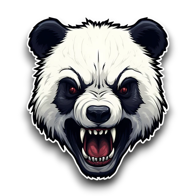 DOPASTICKER Evil Angry Panda Bear Animal Sticker For Car Laptop Window ...