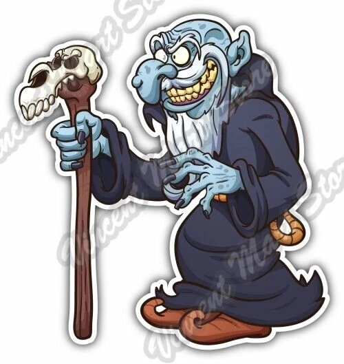 DOPASTICKER Evil Cartoon Wizard Magician Troll Gift Car Sticker Decal ...