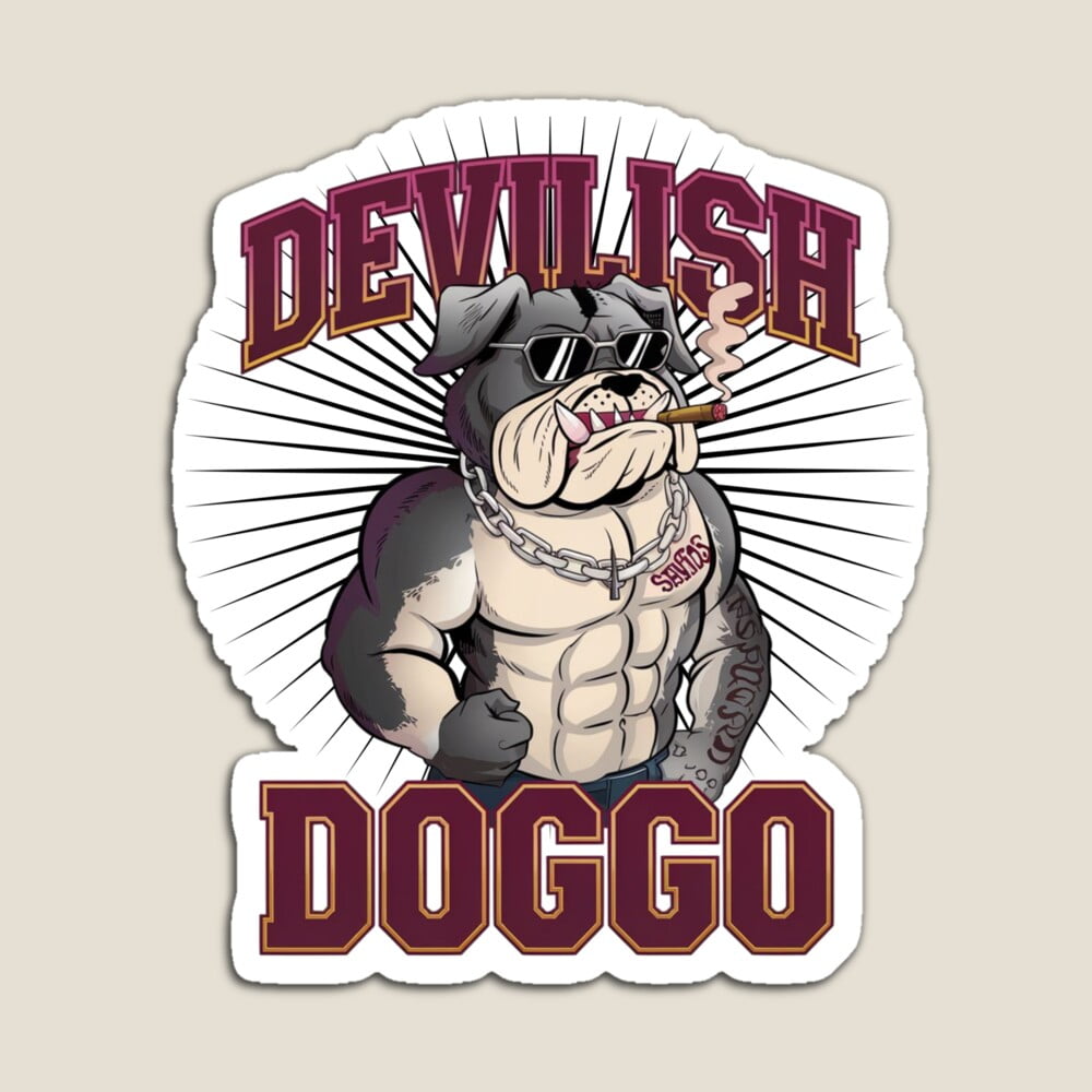 DOPASTICKER Evil Dog - Biting Dog - Barking Bad - Furry Fiend Sticker ...