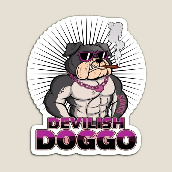 DOPASTICKER Evil Dog - Biting Dog - Barking Bad - Furry Fiend Sticker ...