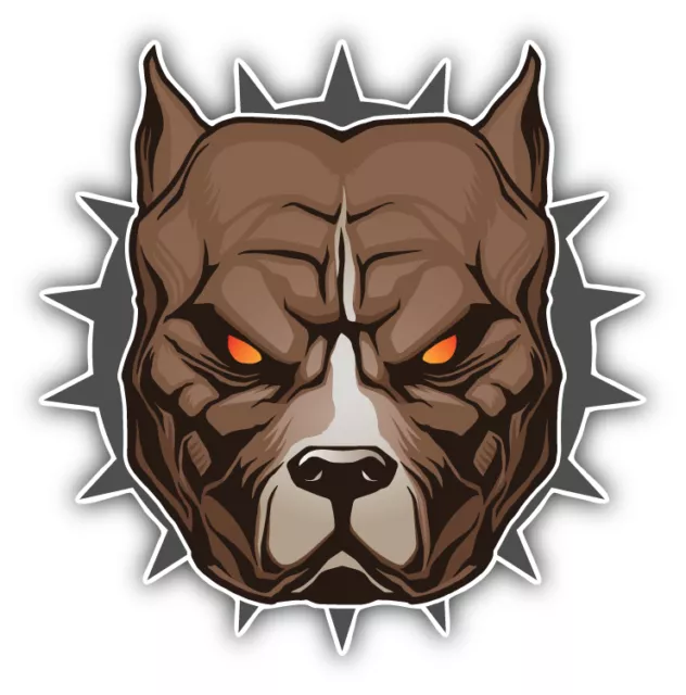 DOPASTICKER Evil Dog Head Sticker Decal Phone Decal Water Bottle ...