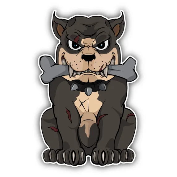 DOPASTICKER Evil Pit Bull Sticker Decal Phone Decal Water Bottle ...