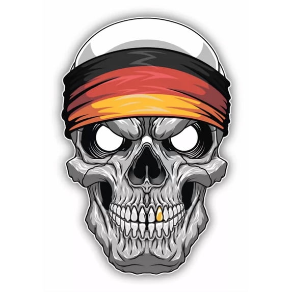 DOPASTICKER Evil Skull Germany Flag Bandana Sticker Decal Phone Decal ...