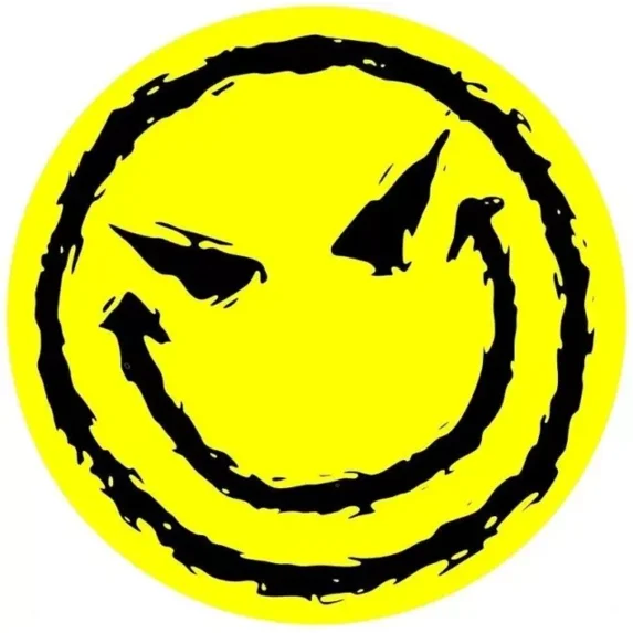 DOPASTICKER Evil Smiley Face Sticker Yellow Laptop Sticker Window Phone ...