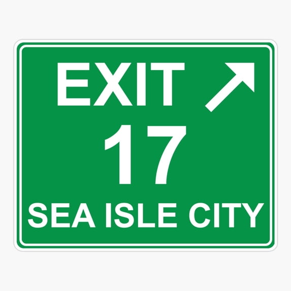 DOPASTICKER Exit 17, Sea Isle City Exit Sign Sticker, Phone Sticker Car ...