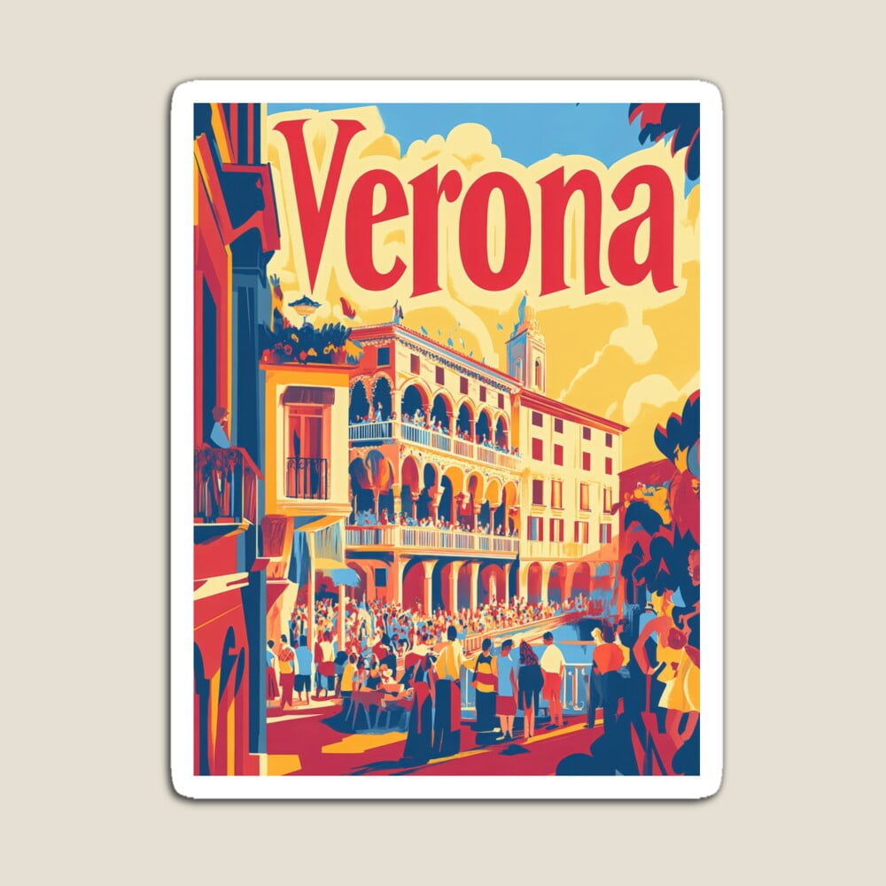 DOPASTICKER Explore The Enchanting Streets Of Verona Filled With Lively ...