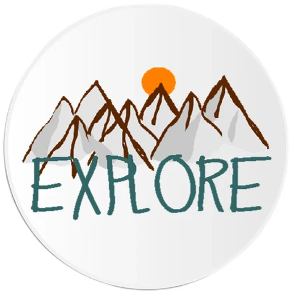 DOPASTICKER Explore, Hike Mountain Travel Wanderlust Phone Decal Water ...