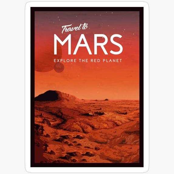 DOPASTICKER Explore Mars Sticker Waterproof Sticker For Water Bottles ...