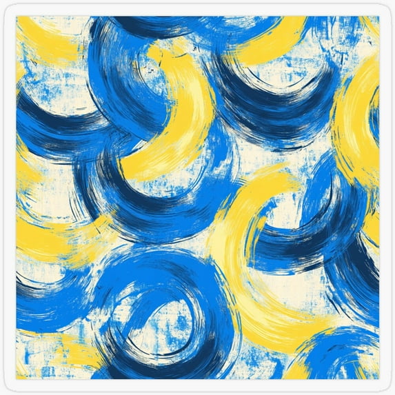 DOPASTICKER Expressive Blend Of Blue And Yellow Shades Sticker Phone ...