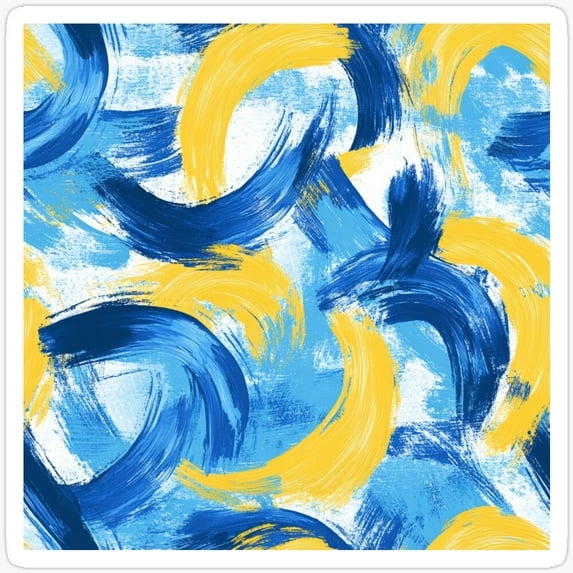 DOPASTICKER Expressive Blend Of Blue And Yellow Shades Sticker Phone ...