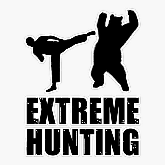 DOPASTICKER Extreme Hunting - Hilarious Karate Lover Sticker, Phone ...