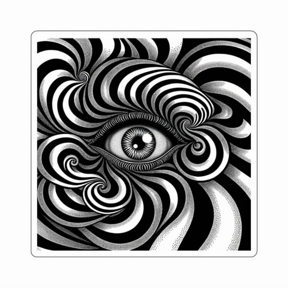 DOPASTICKER Eye Abstract Spiral Pattern Art, Phone Sticker, Latop ...