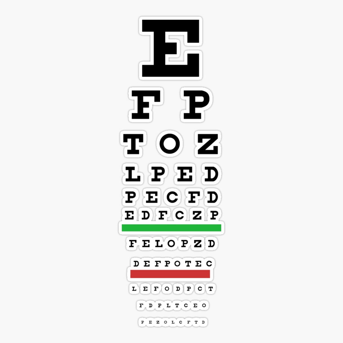 DOPASTICKER Eye Chart Sticker, Phone Sticker Water Bottle Sticker Car Sticker - Walmart.com