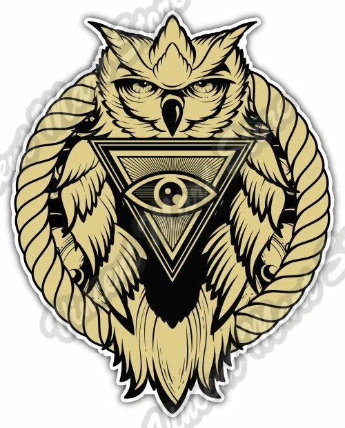DOPASTICKER Eye Providence Owl Illuminati Freemasonry Car Sticker Decal ...