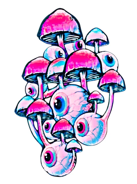 DOPASTICKER Eyes Sticker Pink Neon Weird Trippy Hippie Strange Eye ...