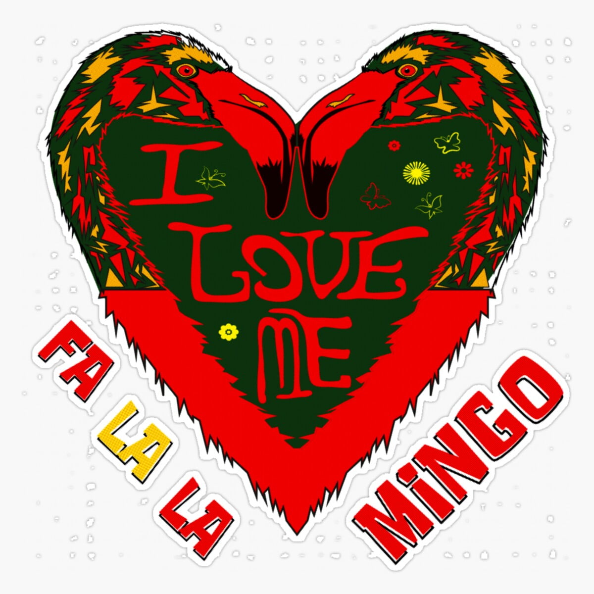 DOPASTICKER Fa La La Mingo, Flamingo Sticker, Phone Sticker Car ...