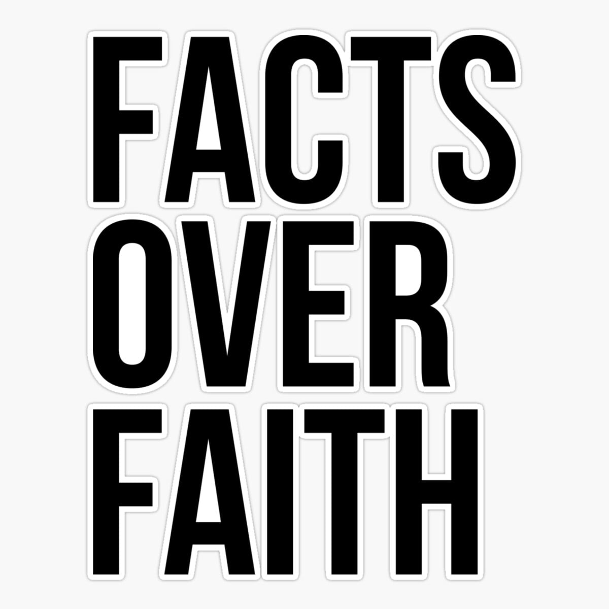 DOPASTICKER Facts Over Faith Sticker, Phone Sticker Car Stickers ...