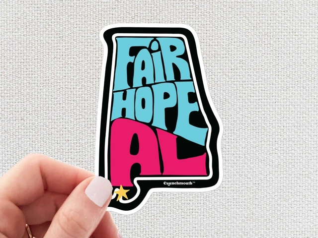DOPASTICKER Fairhope Sticker, Alabama Outline, Retro Travel Decal Car ...