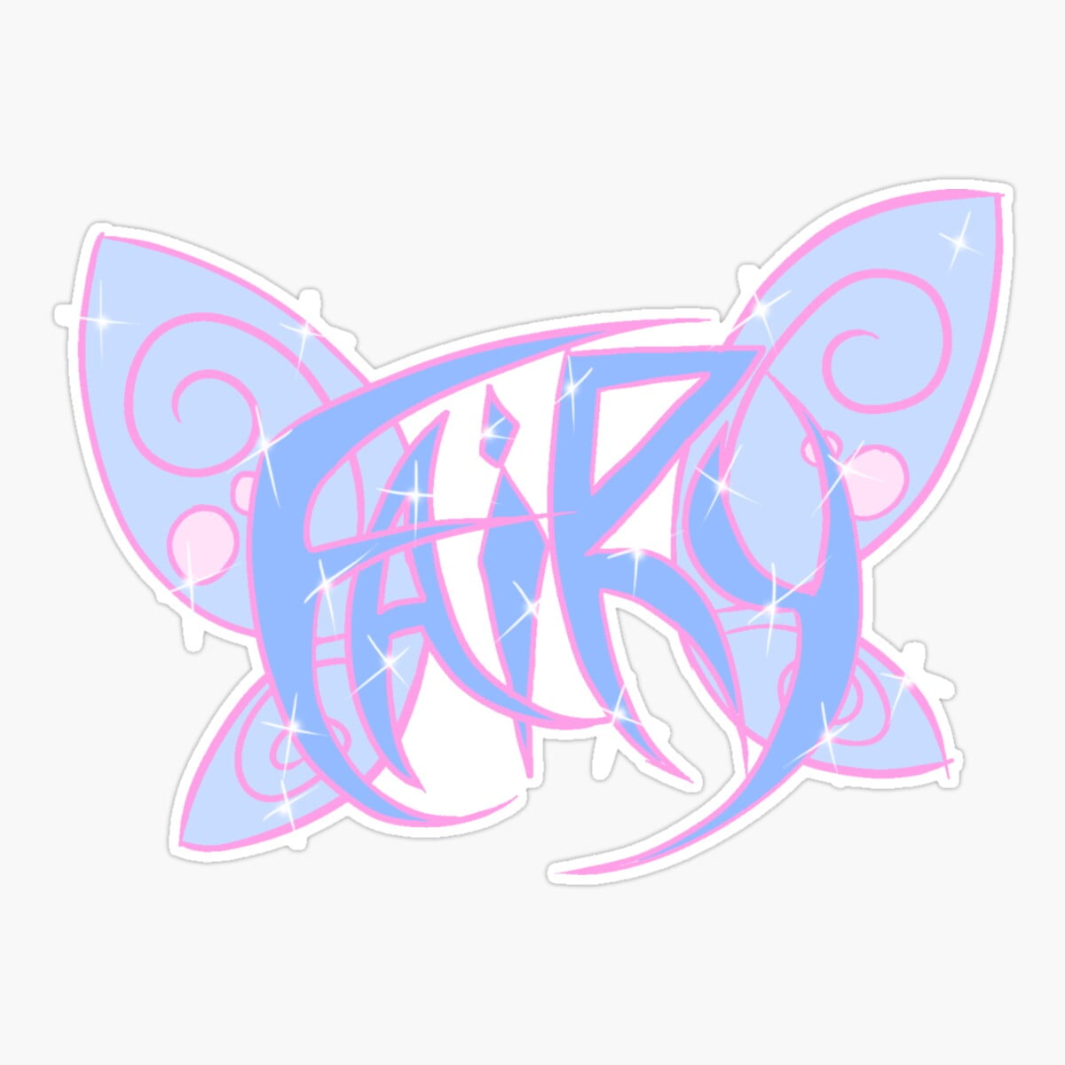 DOPASTICKER Fairy (Blue And Pink) Sticker, Phone Sticker Car Sticker ...