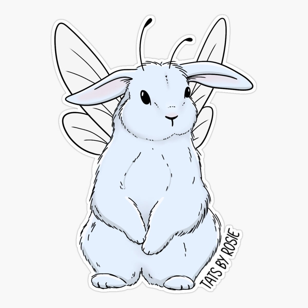 DOPASTICKER Fairy Bunny - Blue- With Logo Sticker, Phone Sticker Car ...