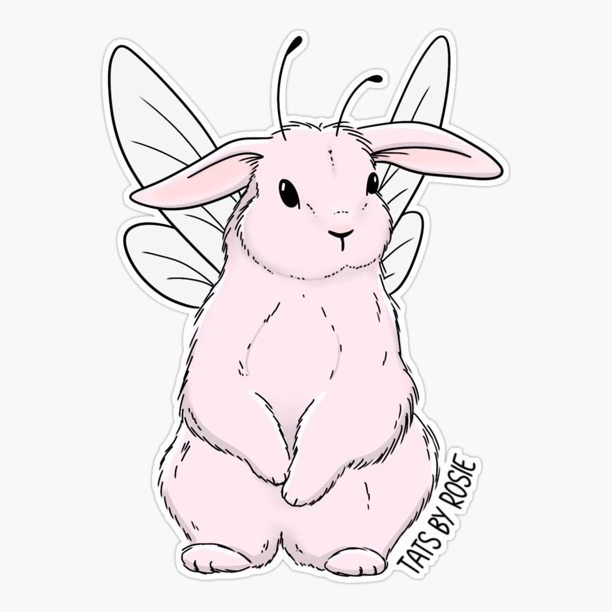DOPASTICKER Fairy Bunny - Pink- With Logo Sticker, Phone Sticker Car ...