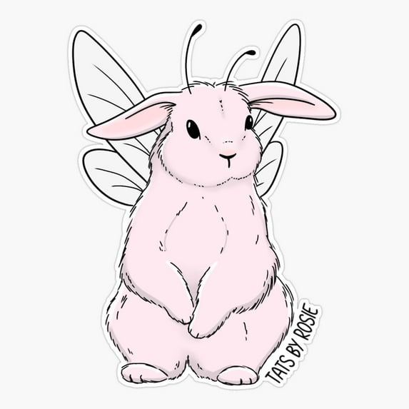 DOPASTICKER Fairy Bunny - Pink- With Logo Sticker, Phone Sticker Car ...