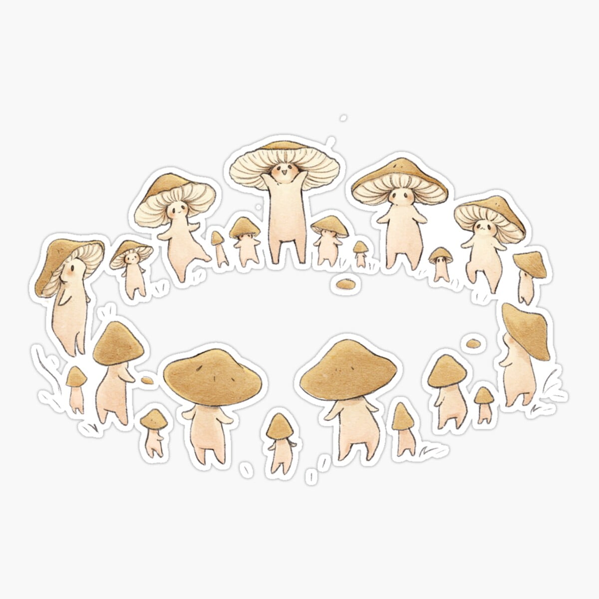 DOPASTICKER Fairy Ring Mushrooms Sticker, Phone Sticker Car Stickers ...