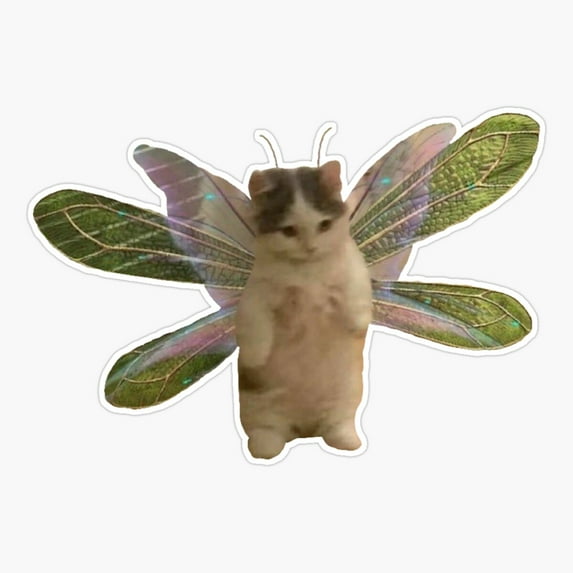 DOPASTICKER Fairy Wings Cat Sticker, Phone Sticker Water Bottle Sticker ...