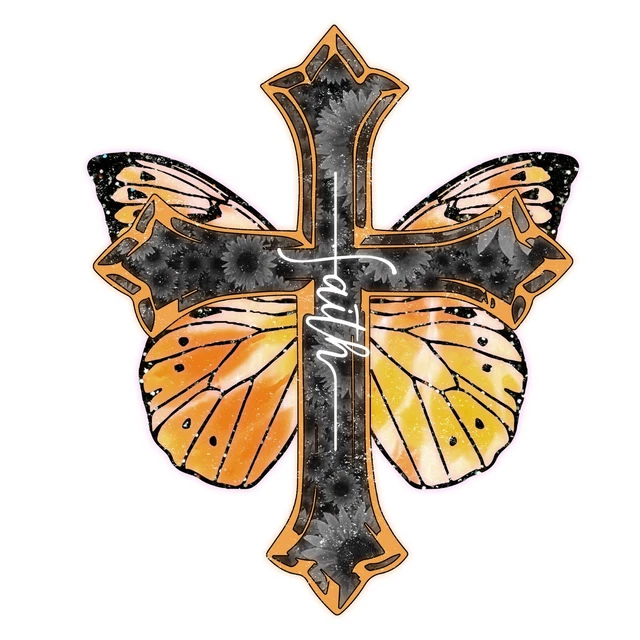 DOPASTICKER Faith Butterfly Sticker Quote Bible Jesus God Trust Believe ...