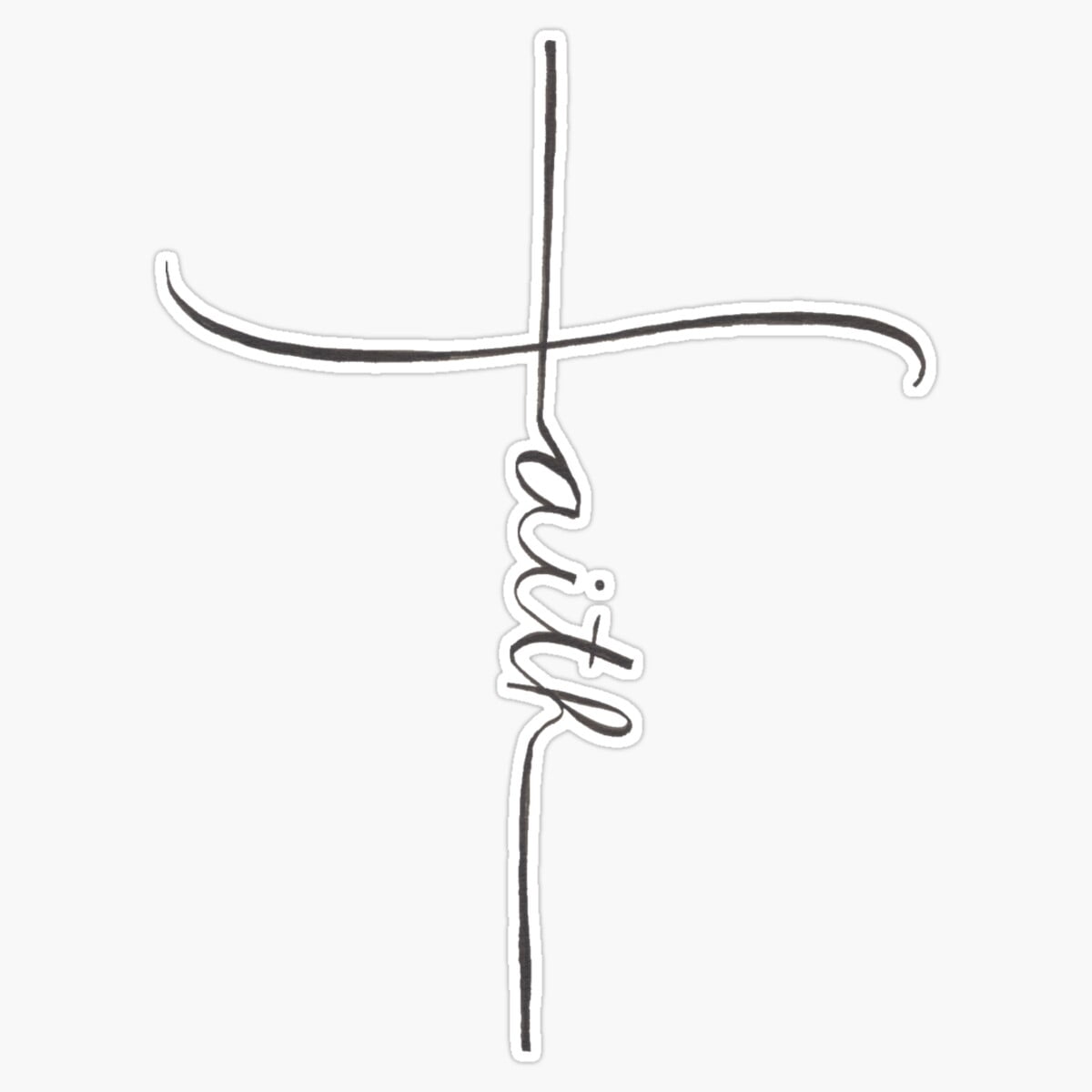 DOPASTICKER Faith Cross Sticker, Phone Sticker Car Stickers, Birthday ...