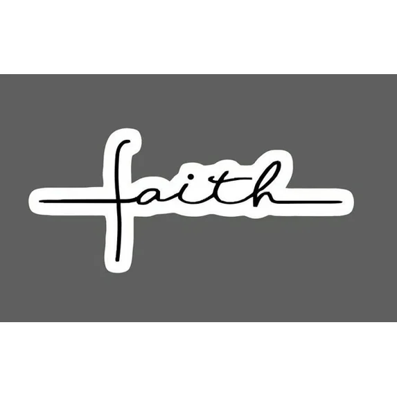 DOPASTICKER Faith Sticker Cross Cursive Jesus Spiritual Sticker Phone ...