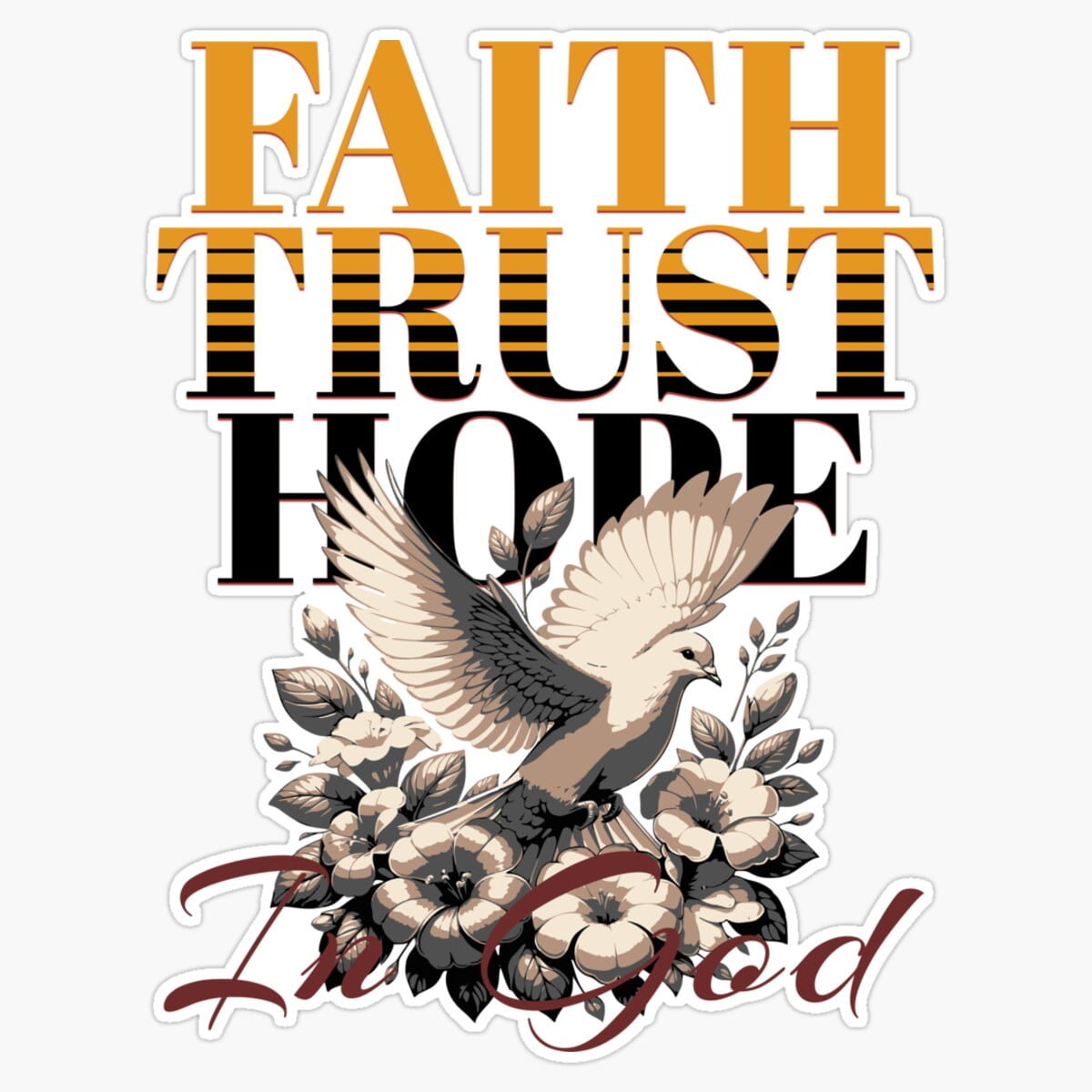 DOPASTICKER Faith Trust Hope In God Sticker, Phone Sticker Car Stickers ...