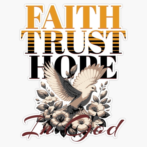 DOPASTICKER Faith Trust Hope In God Sticker, Phone Sticker Car Stickers ...