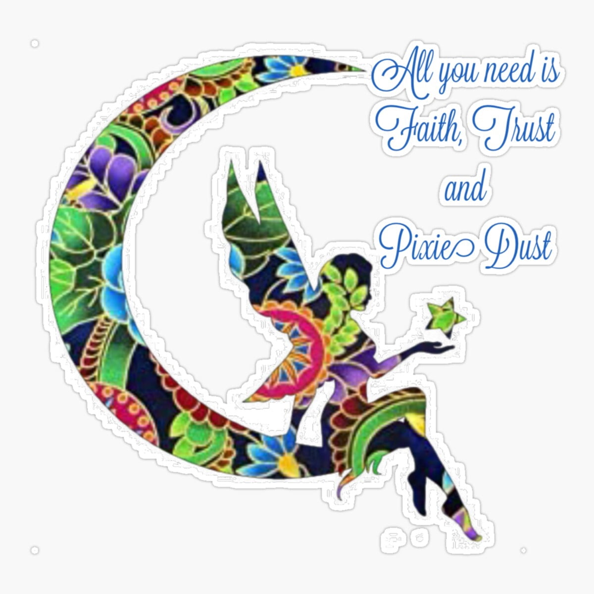 DOPASTICKER Faith, Trust & Pixie Dust Sticker, Phone Sticker Car ...