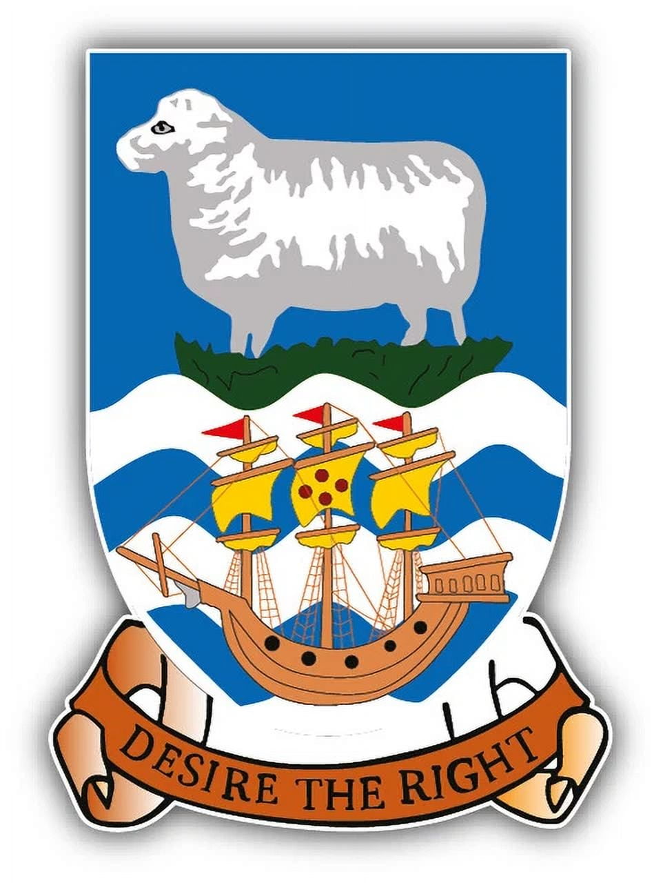 DOPASTICKER Falkland Islands Coat Of Arms Sticker Decal Phone Decal ...