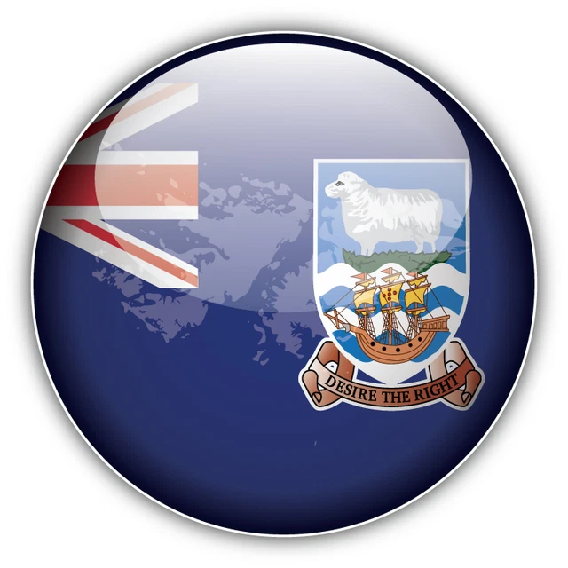 DOPASTICKER Falkland Islands Map Flag Sticker Decal Phone Decal Water ...