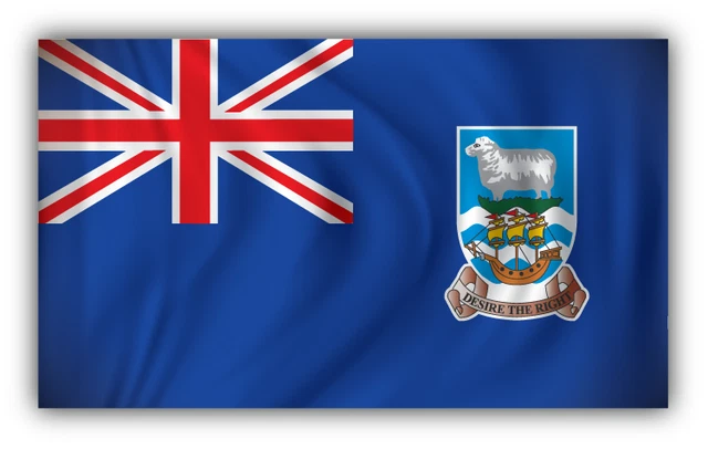 DOPASTICKER Falkland Islands Waving Flag Sticker Decal Phone Decal ...