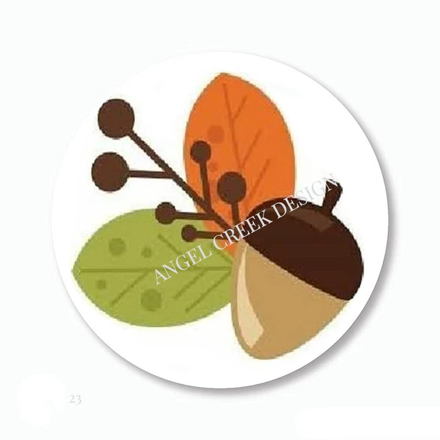 DOPASTICKER Fall Leaves Acorn Autumn Scrapbook Stickers Round Phone ...