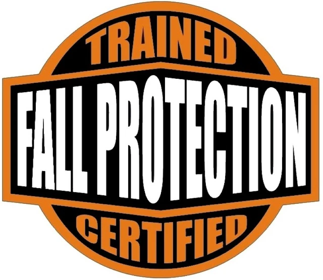 DOPASTICKER Fall Protection Trained Sticker Orange And Black Hard Hat ...