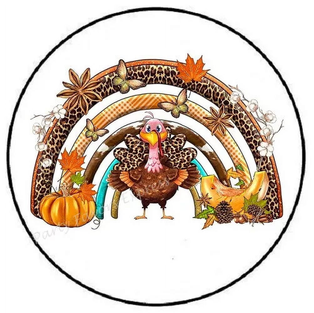 DOPASTICKER Fall Turkey Rainbow Thanks.Giving Decorative Laptop, Phone ...