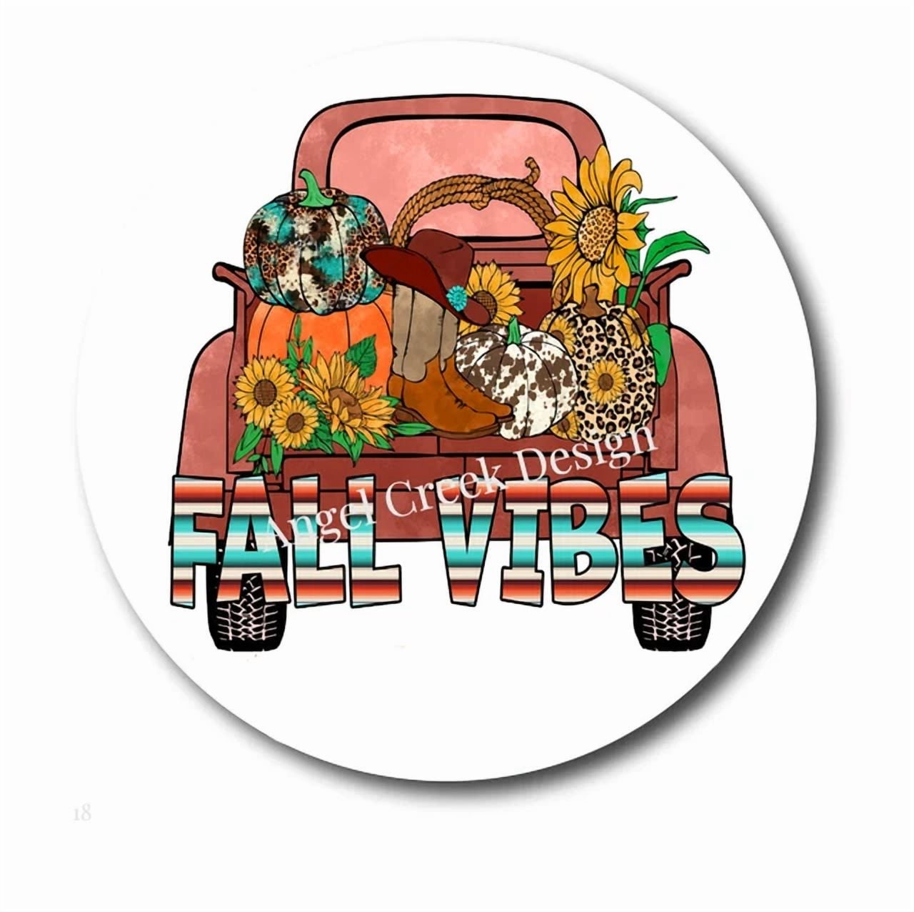DOPASTICKER Fall Vibes Pickup Truck Autumn Fall Scrapbook Stickers ...