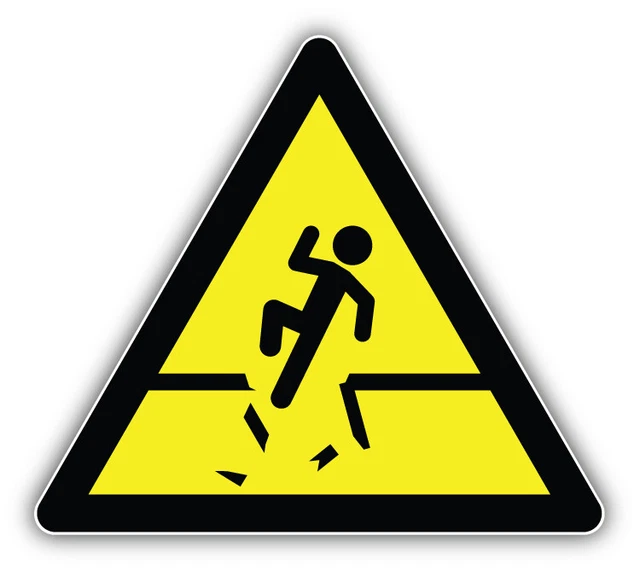 DOPASTICKER Falling Trough Warning Sign Sticker Decal Phone Decal Water ...