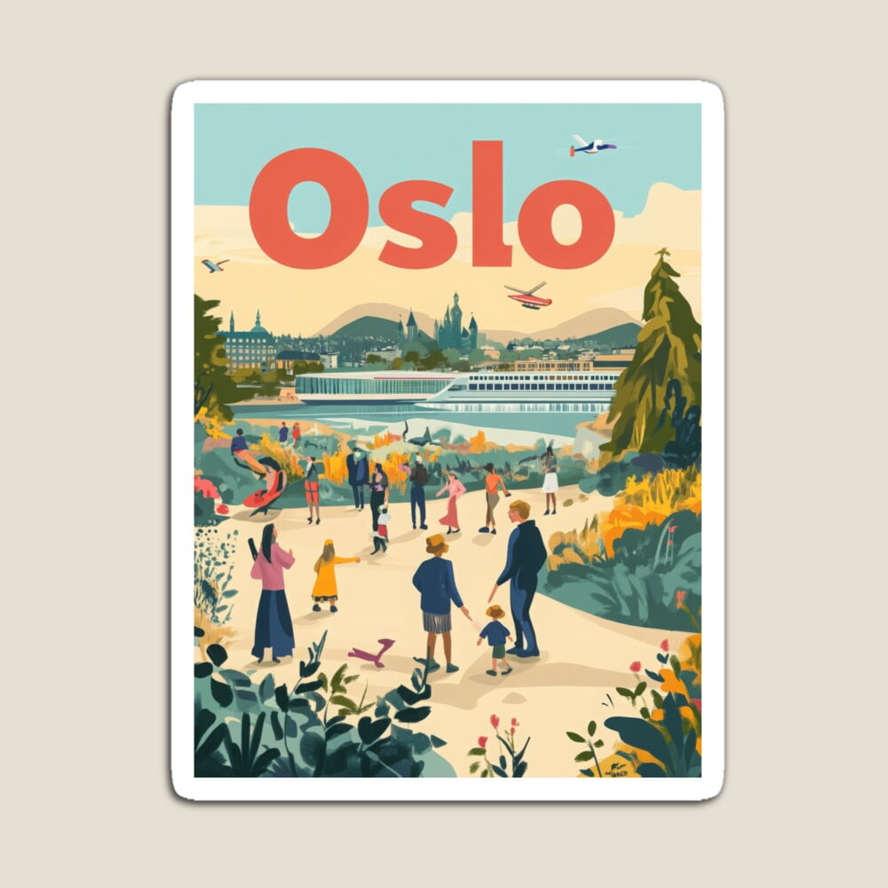 DOPASTICKER Families And Tourists Stroll Through A Lively Park In Oslo ...