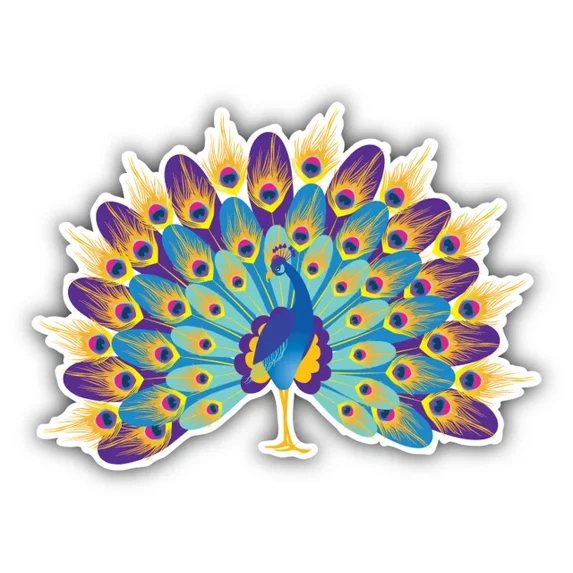 DOPASTICKER Fantastic Peacock Sticker Decal Phone Decal Water Bottle ...