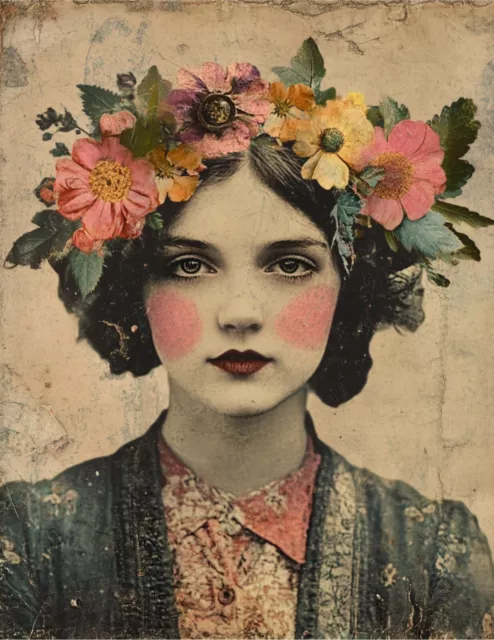 DOPASTICKER Fantasy Sticker Victorian Whimsical Retro Colors Floral ...