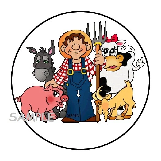 DOPASTICKER Farm Stickers Barn Animals Party Favors Phone Decal Water ...