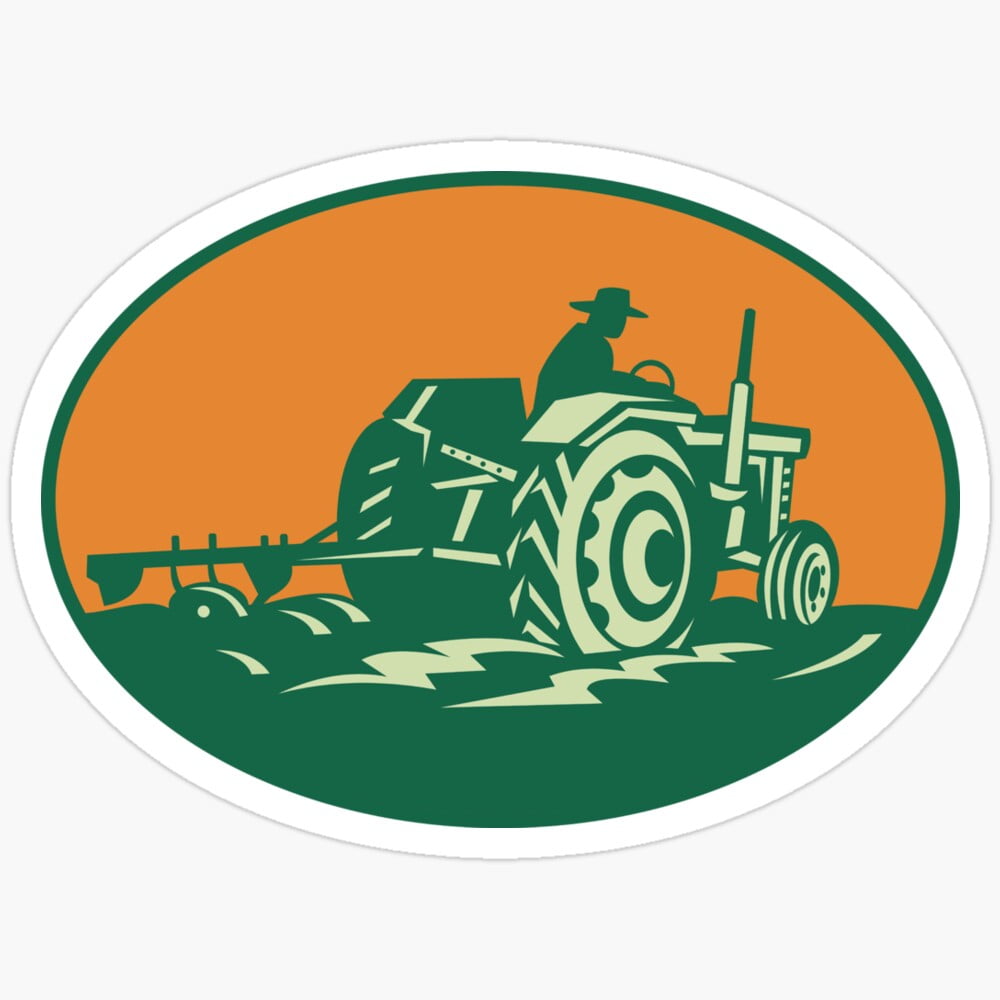 DOPASTICKER Farmer Worker Driving Farm Tractor Sticker Phone Decal ...